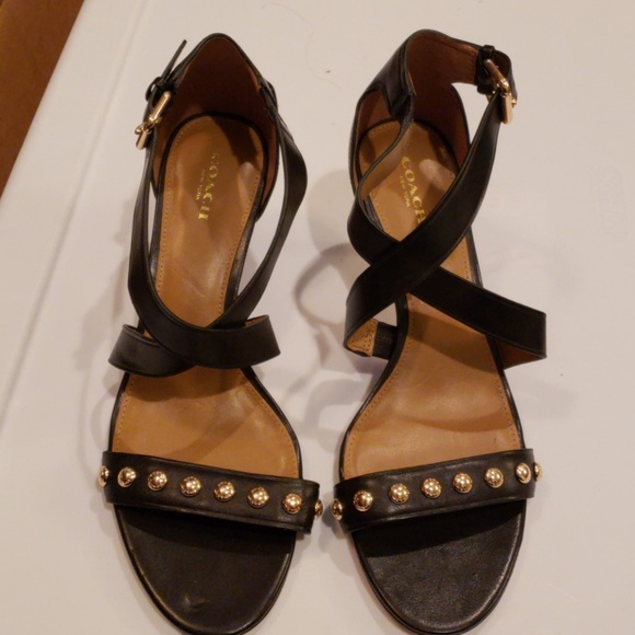 Coach | Shoes | Coach Mini Heel Sandal Strap Shoe | Poshmark